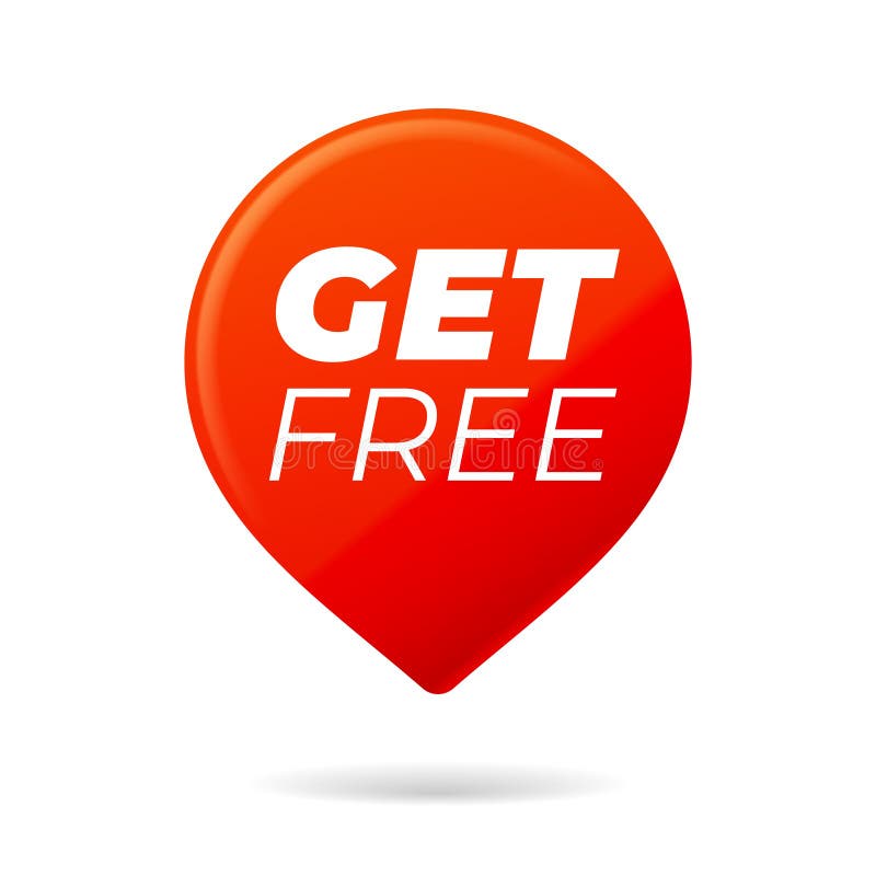 Red Pin on White Background, Get Free Stock Vector - Illustration of ...