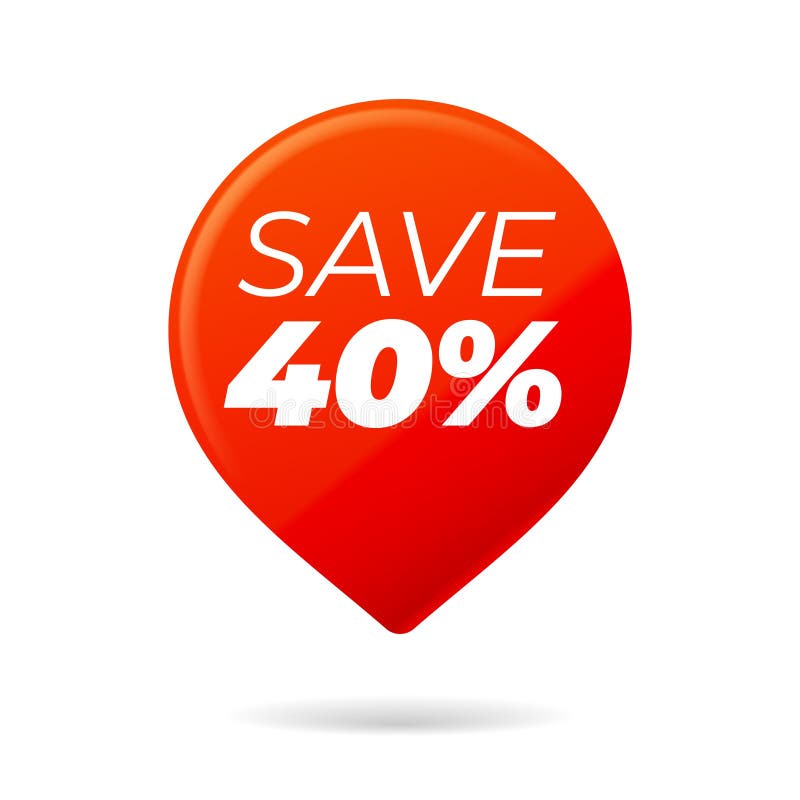 Red Pin on White Background, Save 40 Percent Stock Vector ...