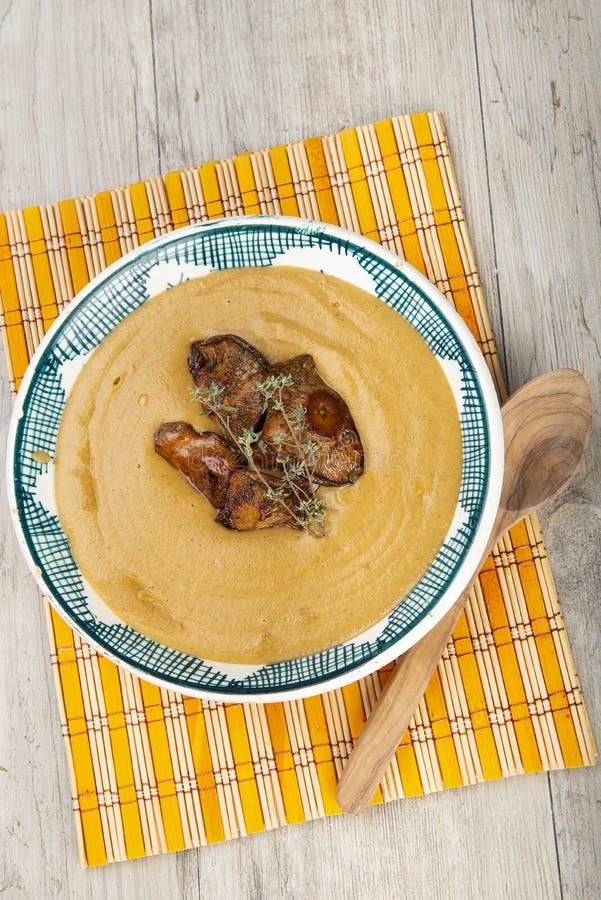 Red Pine Mushroom or Saffron Milk Cap Cream Soup Stock Photo - Image of ...