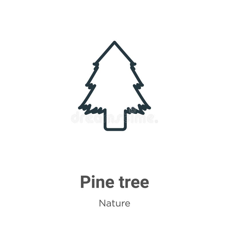 Red Pine Tree Outline Vector Icon. Thin Line Black Red Pine Tree Icon ...
