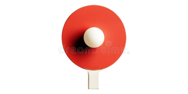 Red Ping Pong Paddle with Ball Isolated on Transparent Background ...