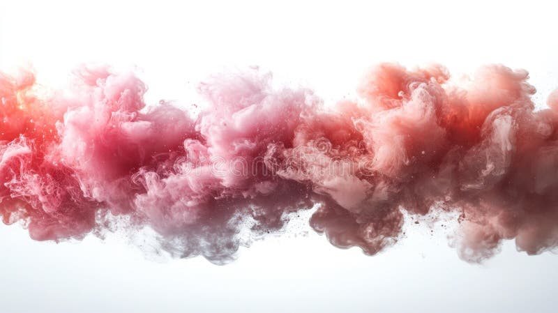 Red and Pink Cloud of Ink Explosion Generative AI Stock Illustration ...