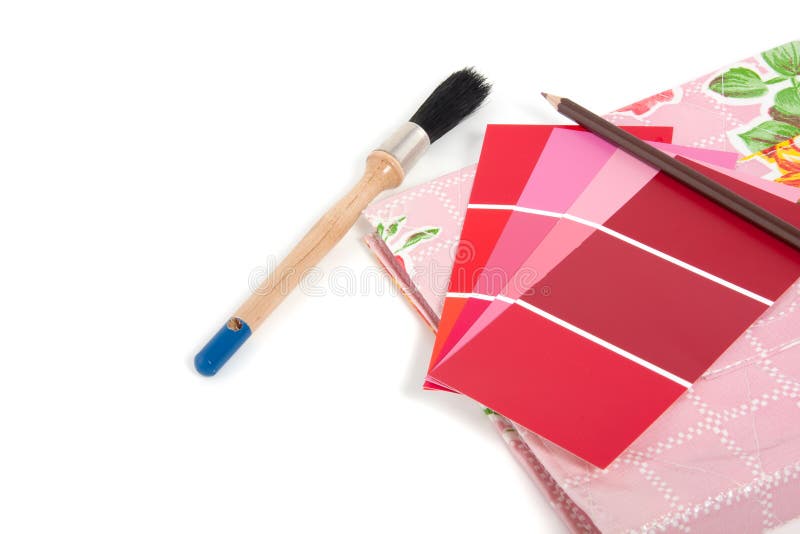 Red and pink color samples stock image. Image of paintbrush - 15194665