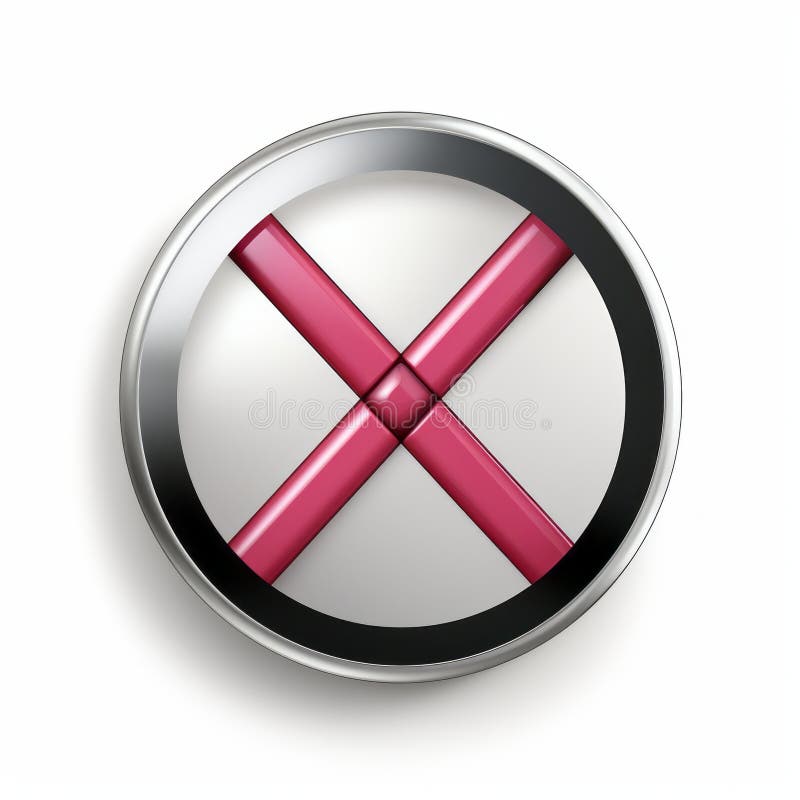 A Red and Pink Cross Symbol on a White Background Stock Illustration ...