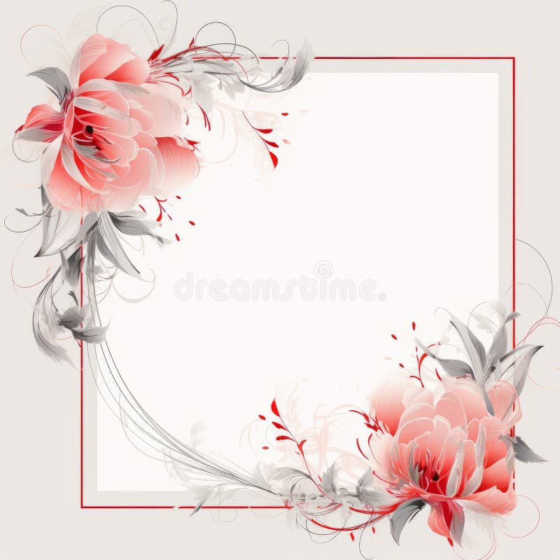 Red and Pink Flowers on a White Background Stock Illustration ...