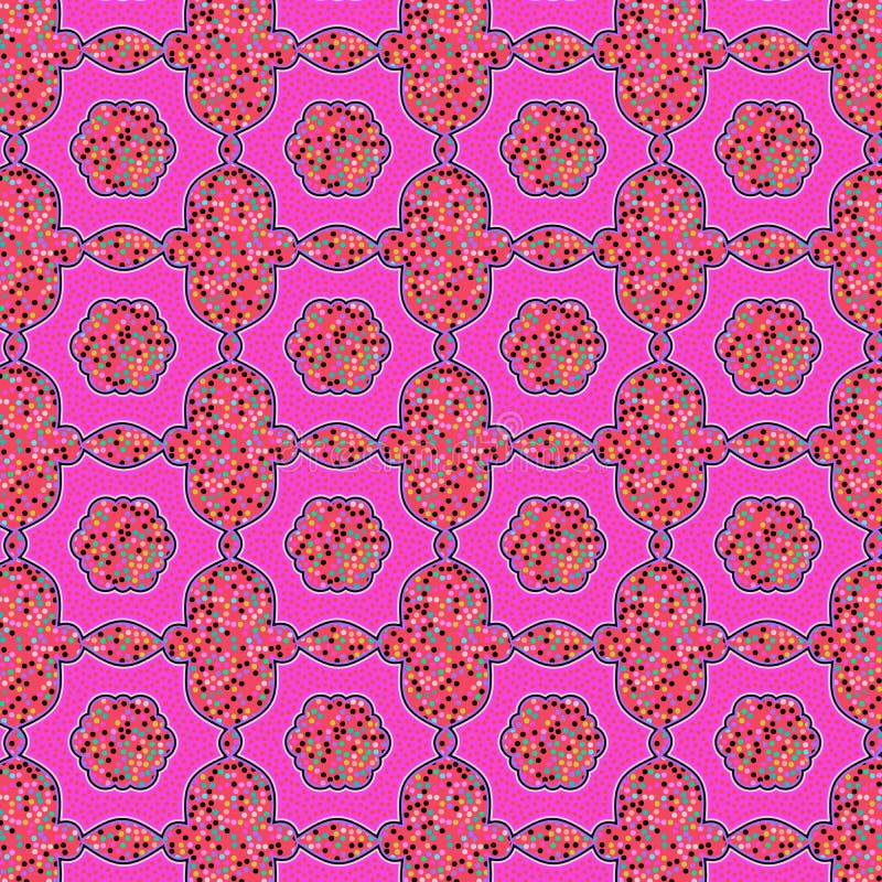 Red and Pink Glittery Stippled Ethnic Pattern Stock Vector ...