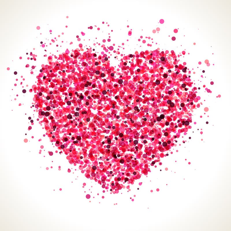 Red Pink Heart Shape Dots Illustration. Stock Vector - Illustration of ...
