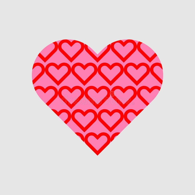 Red and Pink Heart Symbol Pattern. Stock Illustration - Illustration of ...