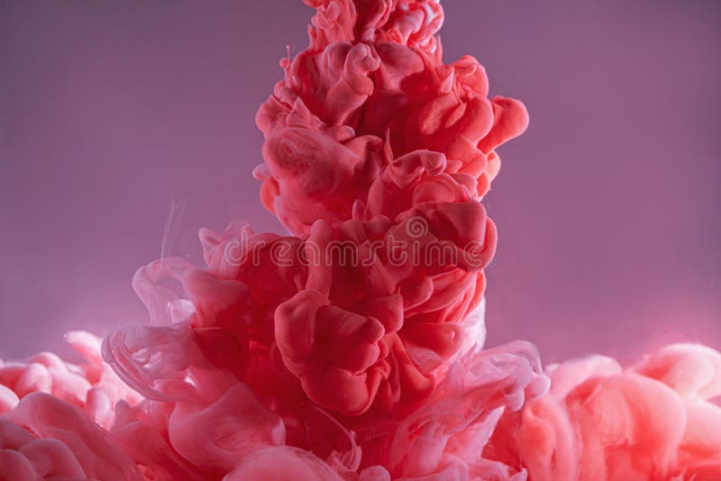Red and Pink Ink in Water, Liquid Color Backdrop Stock Image - Image of ...