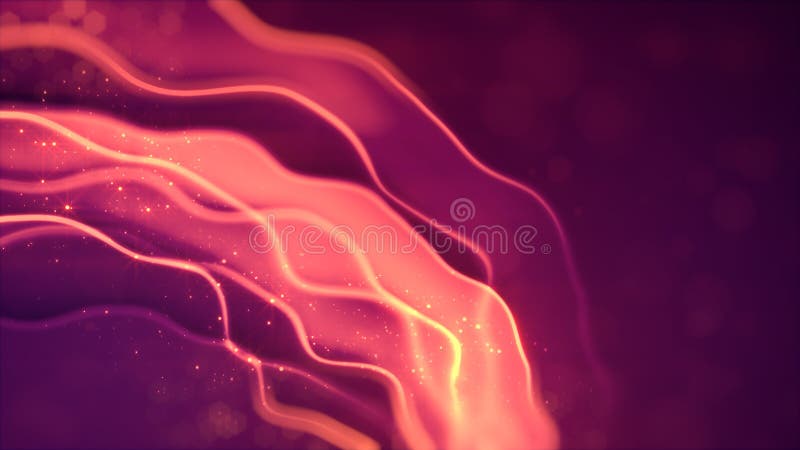 Red and Pink Lighting Scintillant Volumetric Forms - Abstract 3D ...