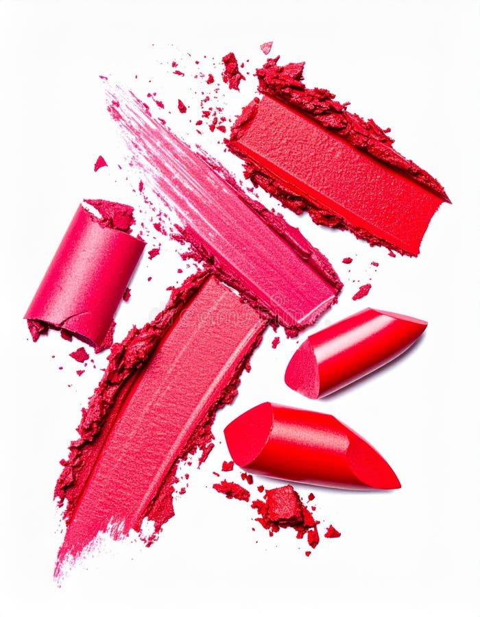 Red and Pink Lipstick Swatches on White Background Stock Illustration ...