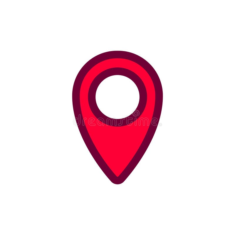 Red and Pink Location Symbol with a Pin Shape for Maps and Navigation ...