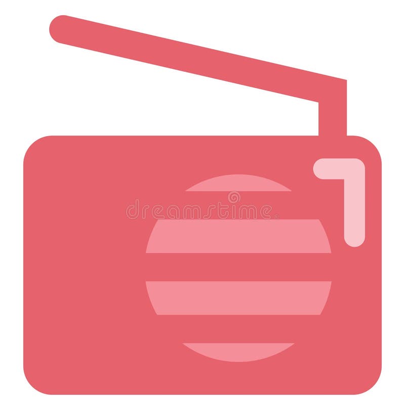 Red pink radio, icon stock vector. Illustration of graphic - 260374095