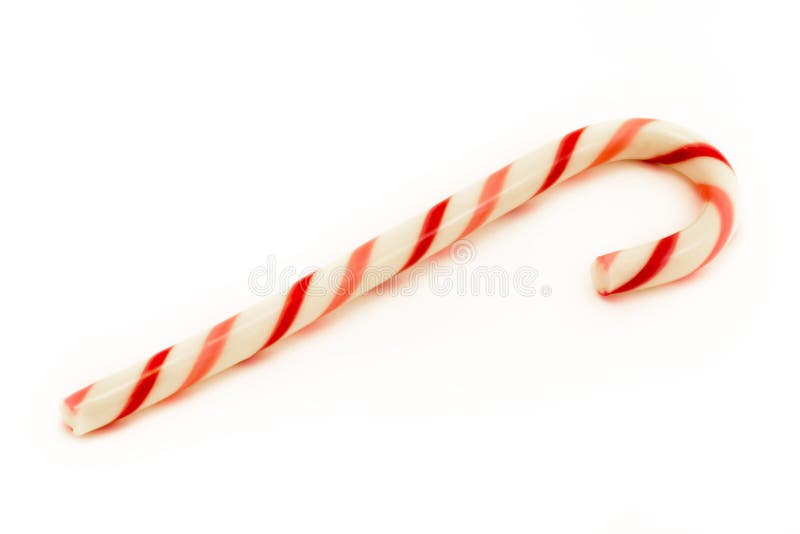 Red and Pink Striped Cany Cane Over White Stock Photo - Image of ...
