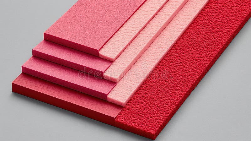 Red Pink Textured Material Samples on Grey Background Editorial Image ...