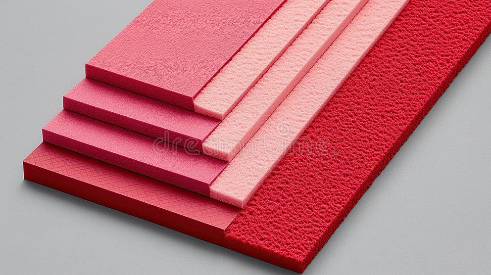 Red Pink Textured Material Samples on Grey Background Editorial Image ...