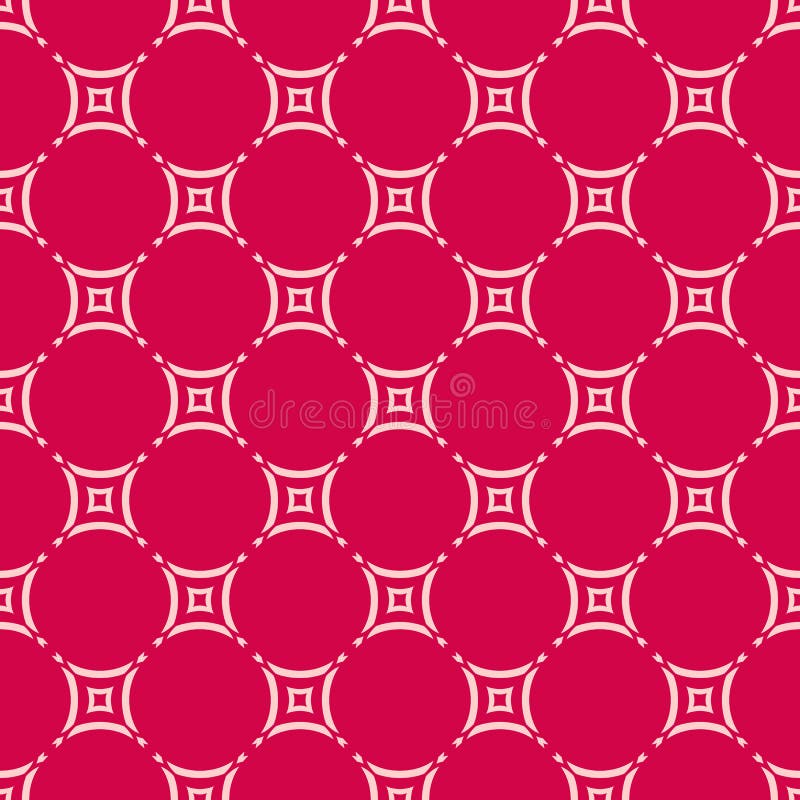Red and Pink Vector Geometric Seamless Pattern with Rounded Grid, Net ...