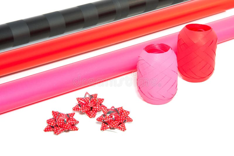 Red and Pink Wrapping Paper Stock Photo - Image of black, birthday ...