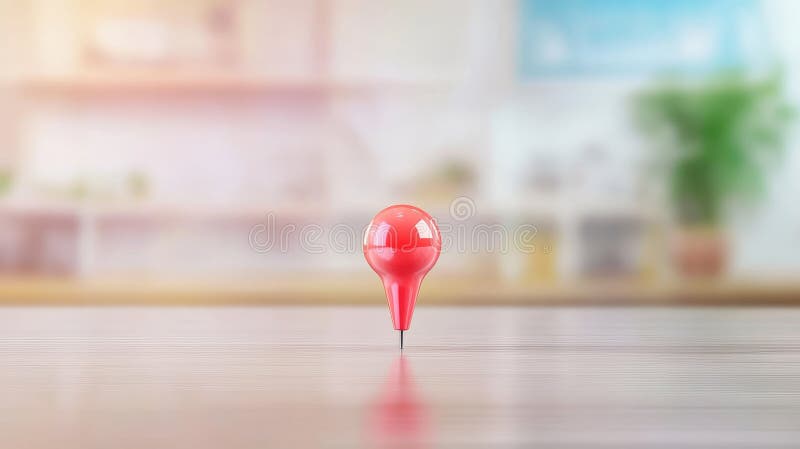 Red Pinpoint Map Location Symbol on Table a Vibrant Red Map Pointer ...