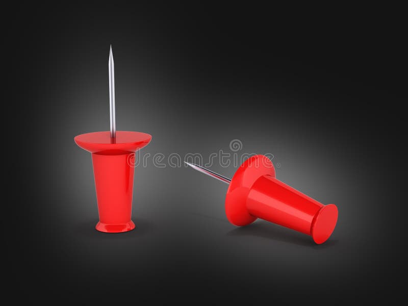 Red Pins on Black Gradient Background 3d Stock Illustration ...