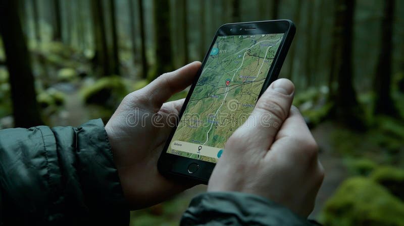 Red Pins Display on the Local Map of a Smartphone Held in the Hand ...