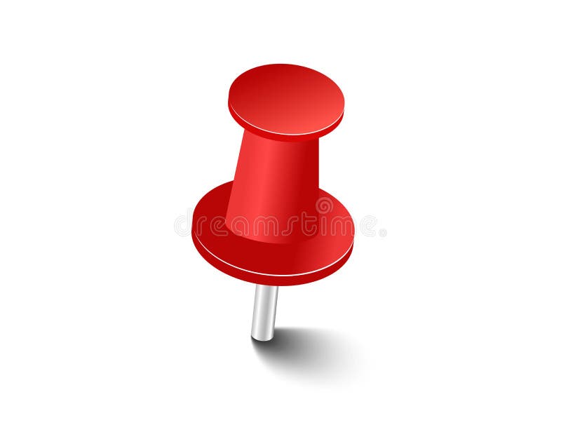 Red Pins Tacks Flags. Attach Buttons on Needles, Pinned Office ...