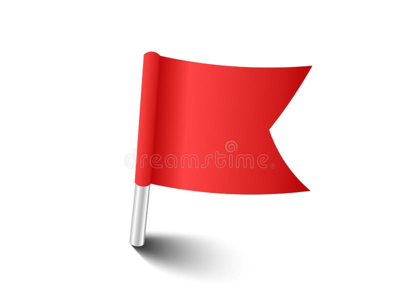 Red Pins Tacks Flags. Attach Buttons on Needles, Pinned Office ...