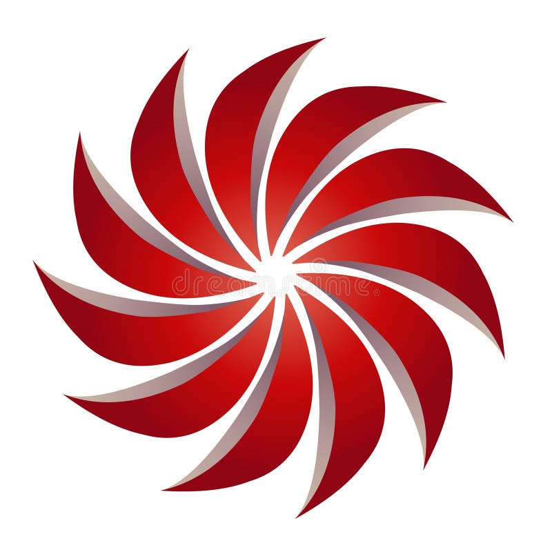 The Red Pinwheel or Propeller Design is Suitable for Stickers, Logos ...