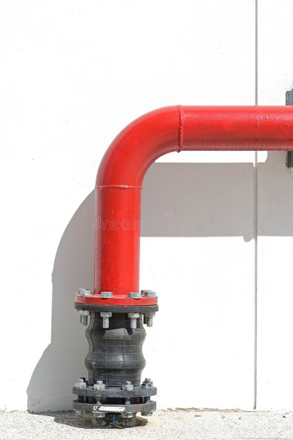 Red pipe stock image. Image of pump, water, metal, industrial - 81704371