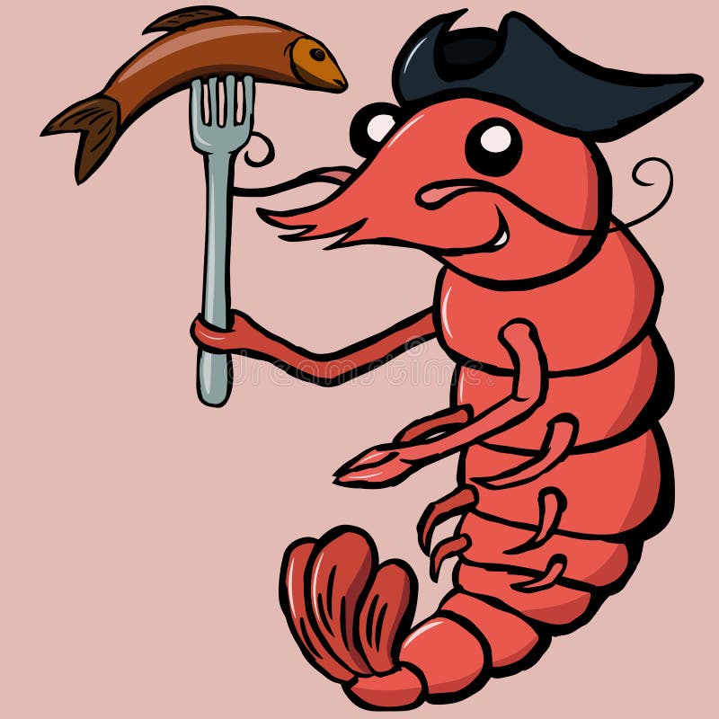 Shrimp Captain Logo Mascot in Shield Stock Vector - Illustration of ...