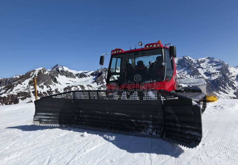Red piste basher stock photo. Image of preparation, basher - 39694196