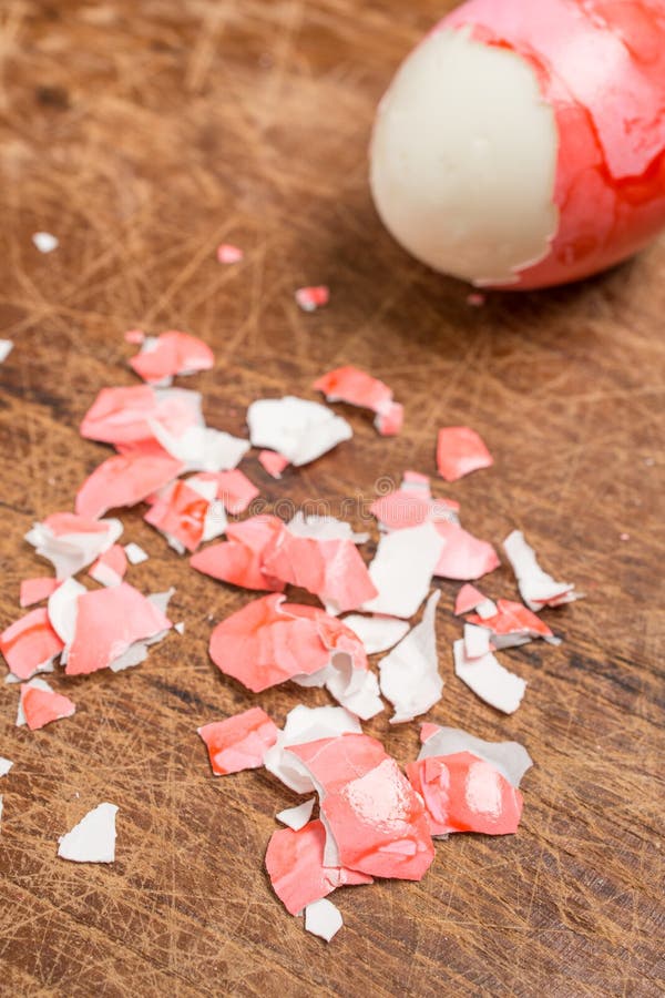 Red Pitched Shell for an Easter Egg in Vertical Format Stock Image ...
