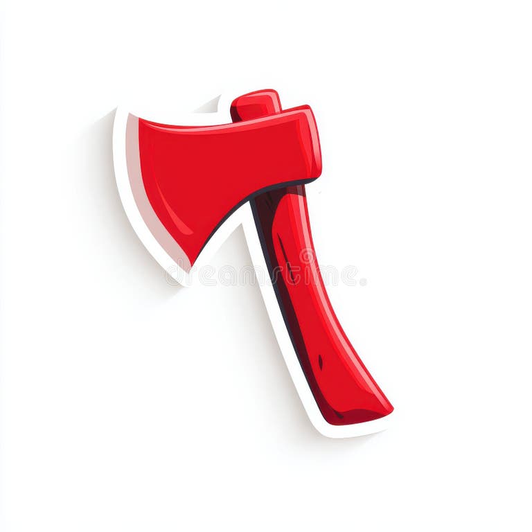 Red Pixel Art Axe Sticker on White Background Stock Illustration ...