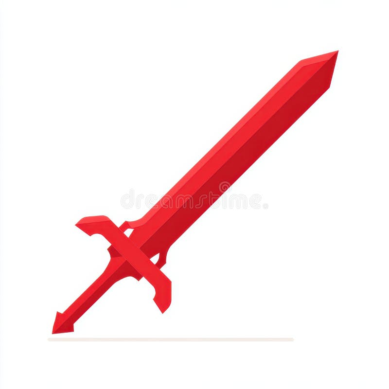 Red Pixel Art Sword on White Background Stock Illustration ...