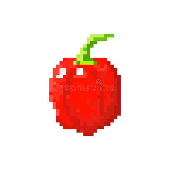 Red pixel bell pepper stock vector. Illustration of isolated - 94822827