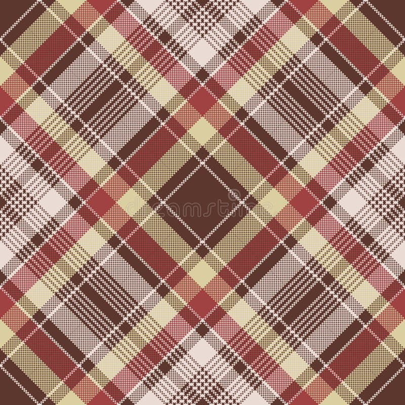 Red Pixel Fabric Texture Plaid Seamless Pattern Stock Vector ...