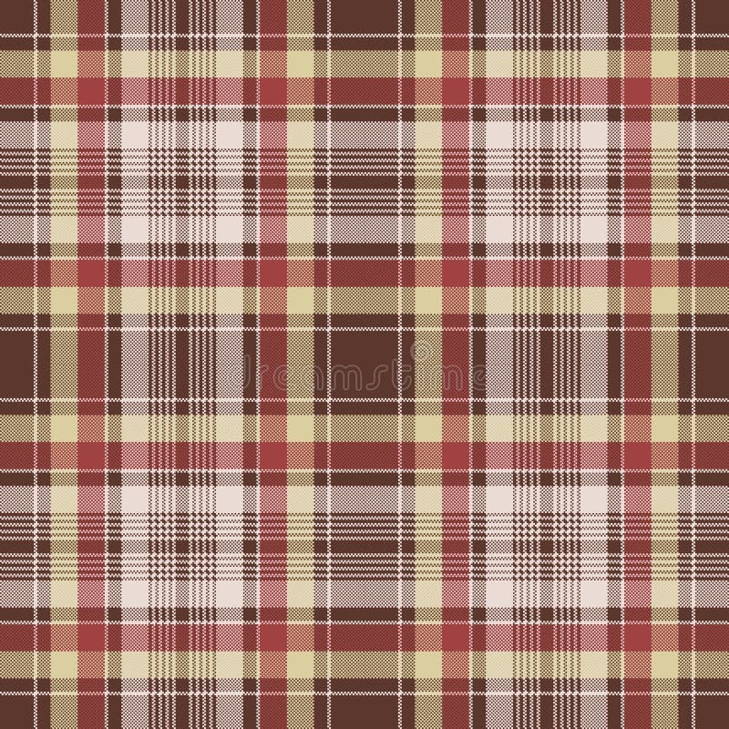 Red Pixel Fabric Texture Plaid Seamless Pattern Stock Vector ...