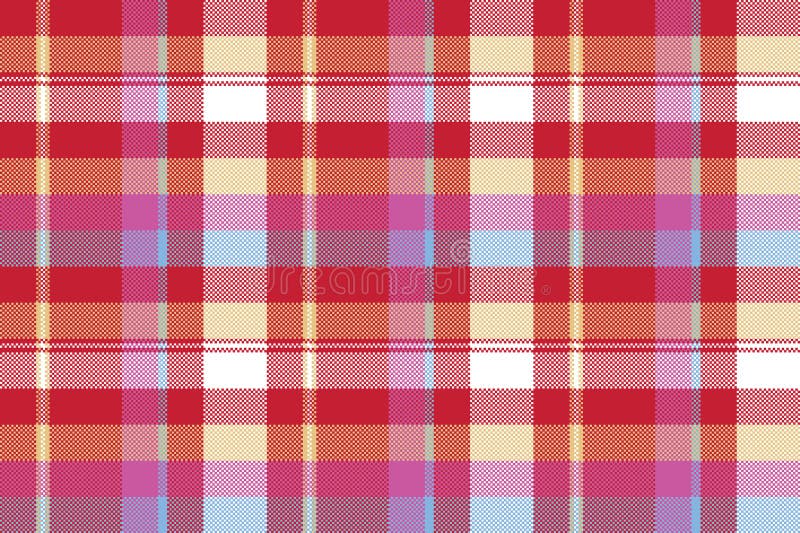 Red Pixel Plaid Seamless Fabric Texture Stock Vector - Illustration of ...
