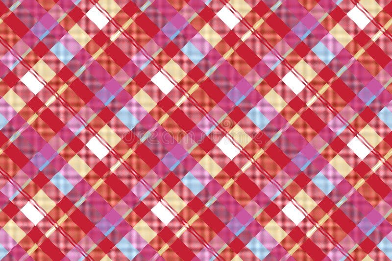 Red Pixel Plaid Seamless Fabric Texture Stock Vector - Illustration of ...