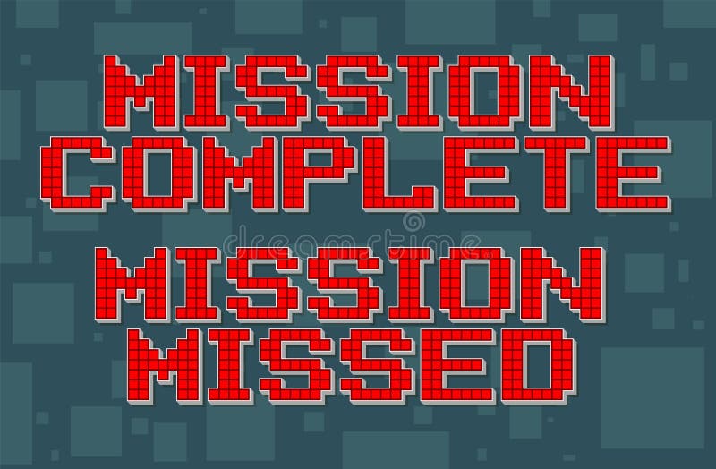 Red Pixel Retro Different Text for Video Games Set Stock Vector ...