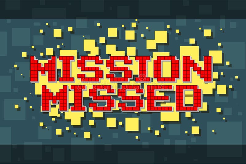 Red Pixel Retro Mission Button for Video Games Stock Vector ...
