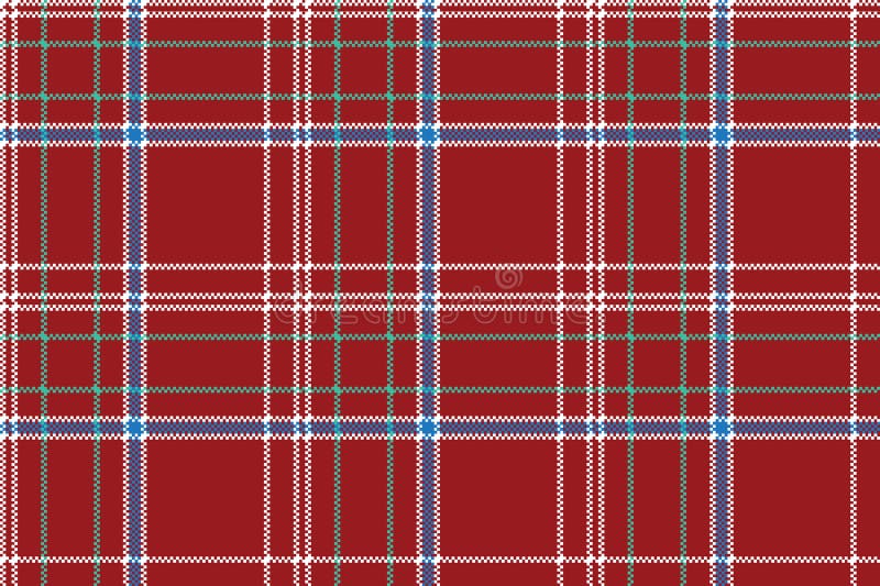 Red Pixel Seamless Pattern Check Fabric Texture Plaid Stock Vector ...