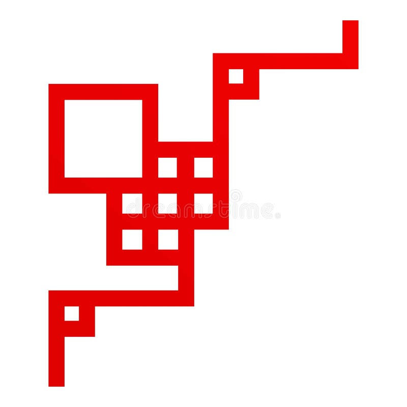 Red Pixelated Abstract Shape Forming a Dynamic Pattern Stock ...