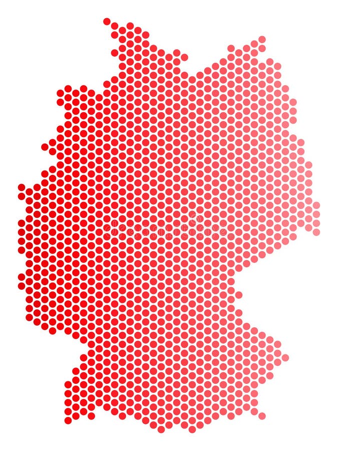 Red Dotted Germany Map stock vector. Illustration of pixel - 118732000