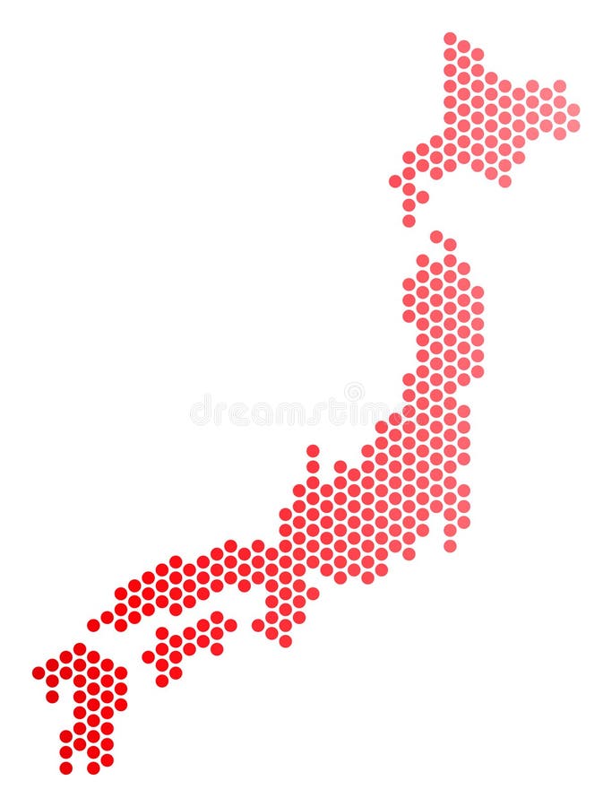 Red Dot Japan Map stock vector. Illustration of national - 118732481