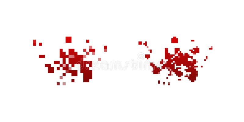 Red Pixelated Shapes in Abstract Form Capturing Modern Digital ...