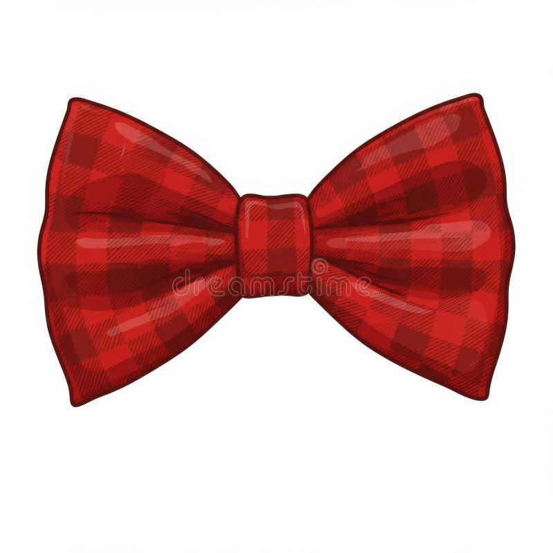 Red Plaid Bow Tie Illustration Stock Illustration - Illustration of accessory, wear: 387475157