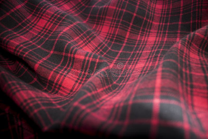 Red Plaid Flannel Fabric Cloth Stock Image - Image of cotton, color ...