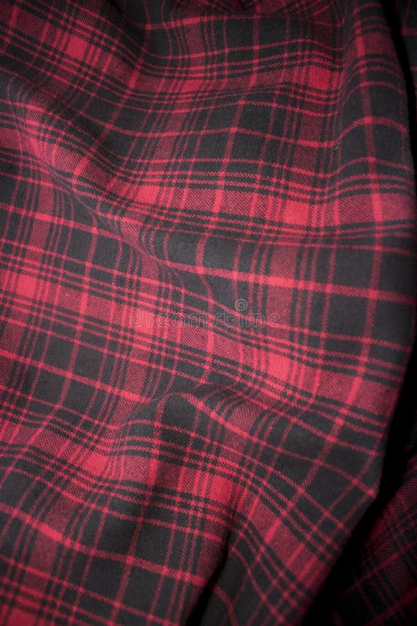 Red Plaid Flannel Fabric Cloth Stock Photo - Image of closeup, color ...