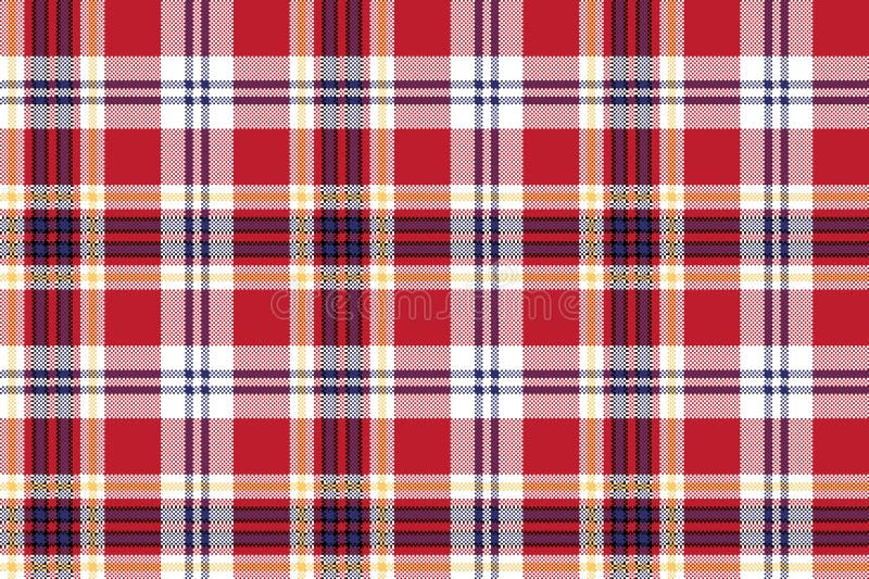 Red Plaid Seamless Fabric Texture Stock Vector - Illustration of flat ...